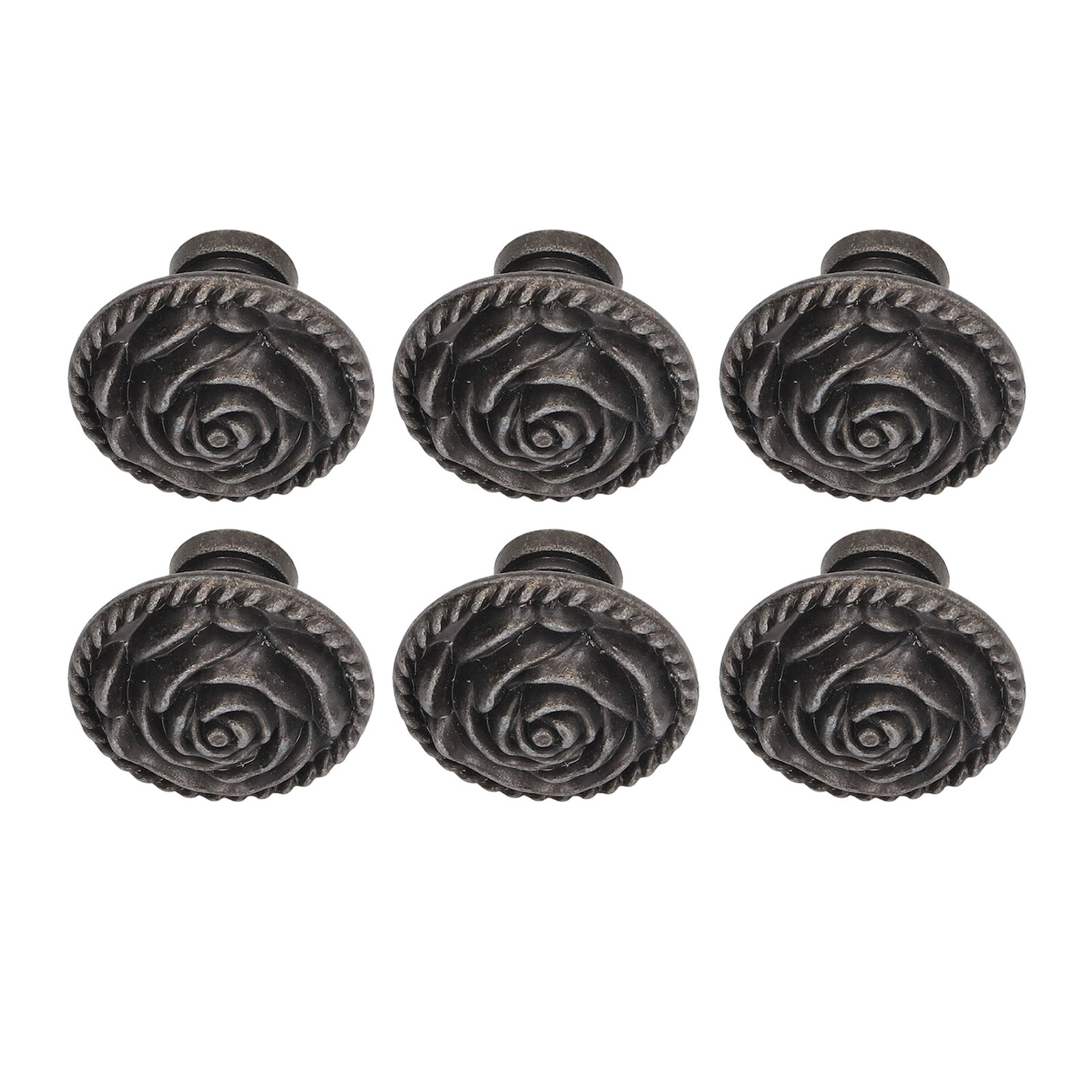 10x Rose Cabinet Knobs Elegant Chinese Style Round Drawer Handles For ...