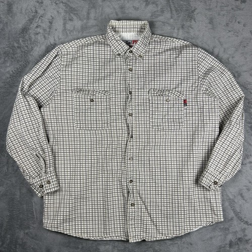 Walls FR Flame Resistant Work Shirt Men's XL Plaid Beige Button-Down ...
