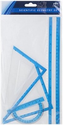 10 x 4 Piece Scientific Maths Geometry Set - Set Squares Protractor ...