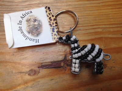 New African Zebra Wire and Bead Keyring Handcrafted in Africa | eBay ...