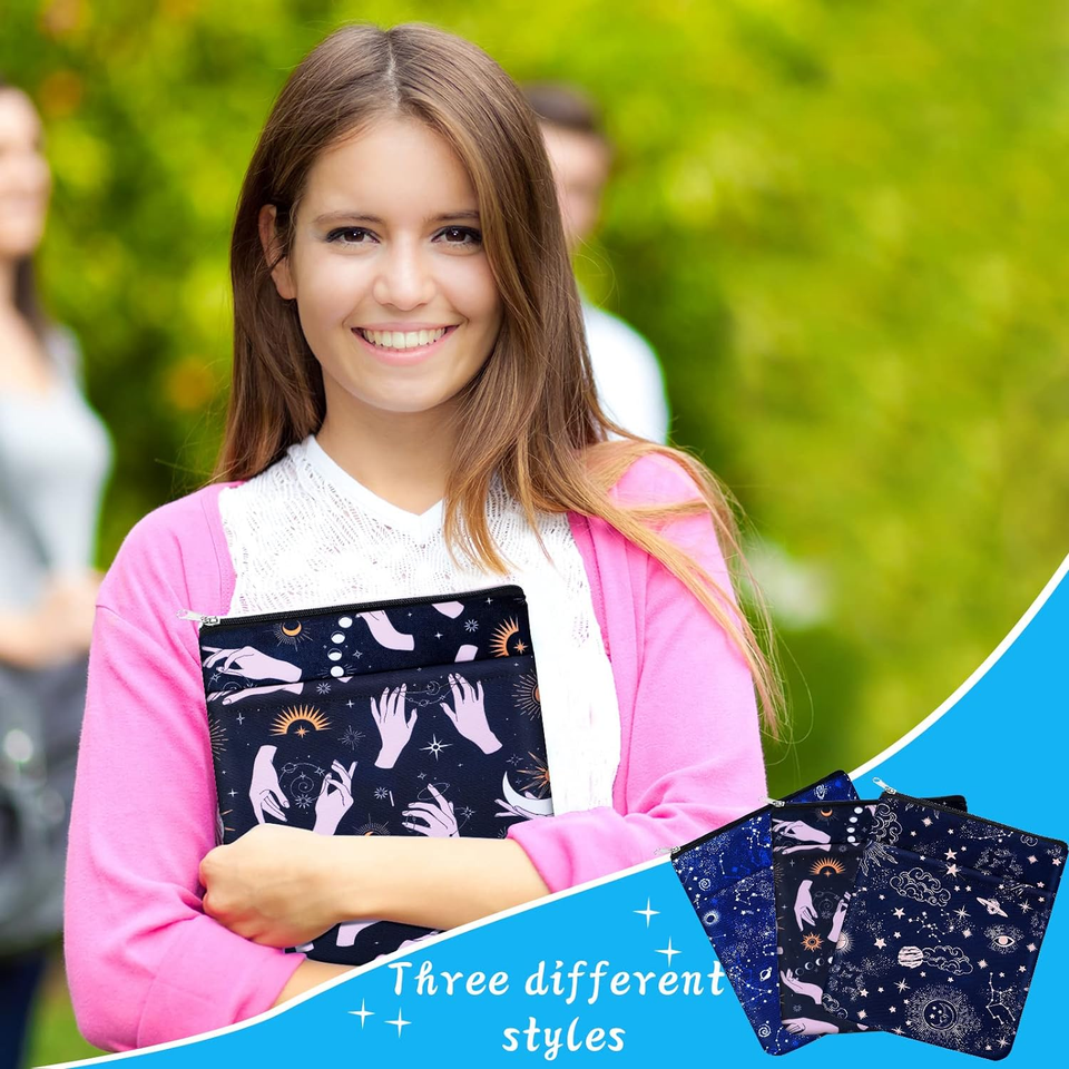 3 Pack Book Protector Sleeve with Zipper Book Protector for Lovers Book ...