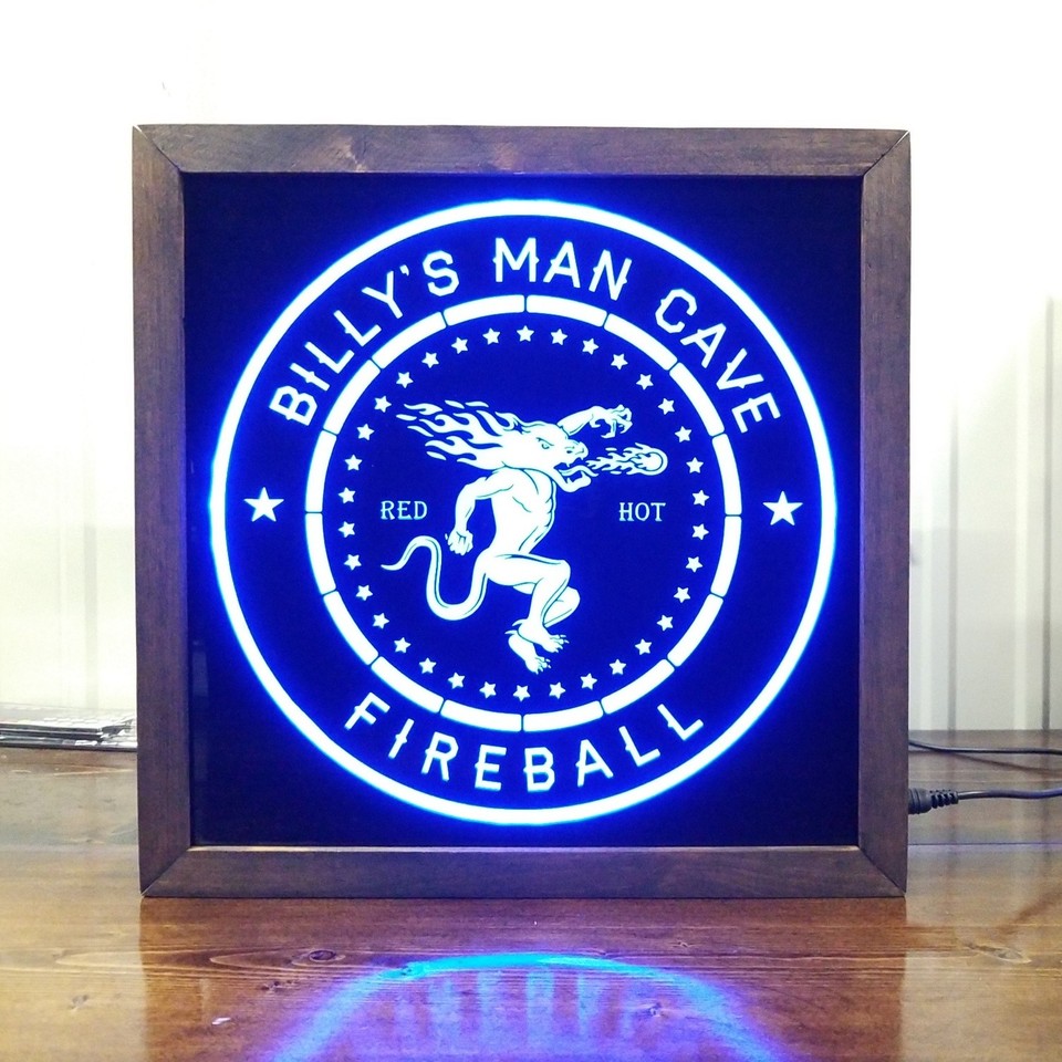 Custom Fireball Whisky LED Sign Personalized, home bar pub Sign, Light ...