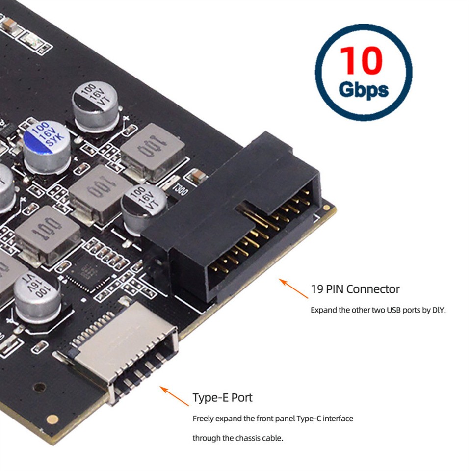 CY Type-E USB 3.1 IDC 10Gbps Front Panel 19Pin20Pin Type-C to PCI-E ...