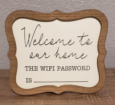 Guest WIFI Password Wood Frame New | eBay