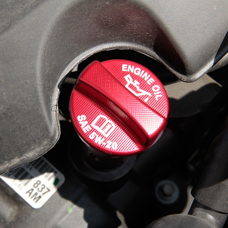 Red Aluminium Alloy Engine Bay Cnc Oil Cap Cover Trim Kit Fit for Dodge ...