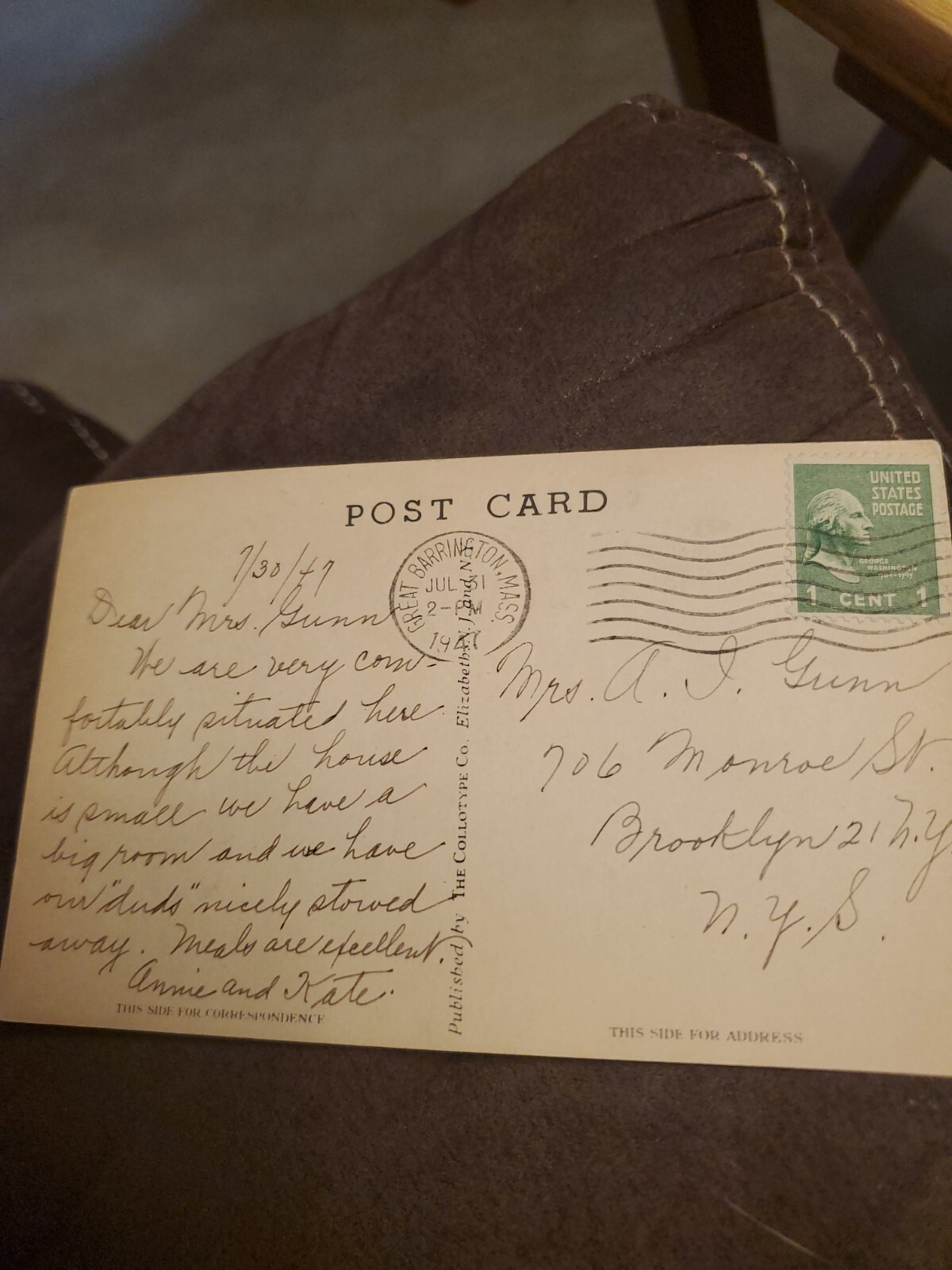 The Brooks Inn, Great Barrington, MA 1940-50's Black & White Collotype ...