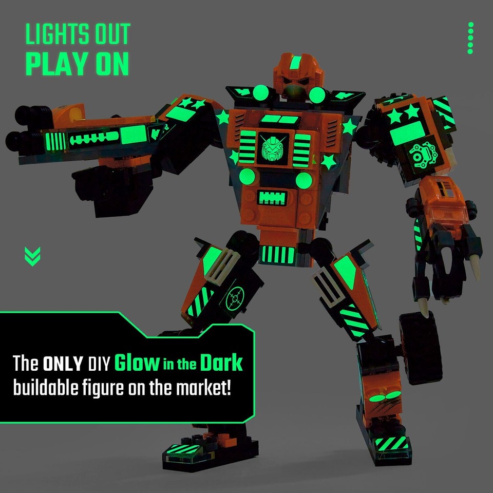 Robot Mech Building Blocks STEM Toy Glow in the Dark 3in1 Gift For Boys ...
