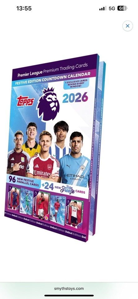 Topps Prem League 2025/2026 Christmas Advent Calendar ( ready to post ...