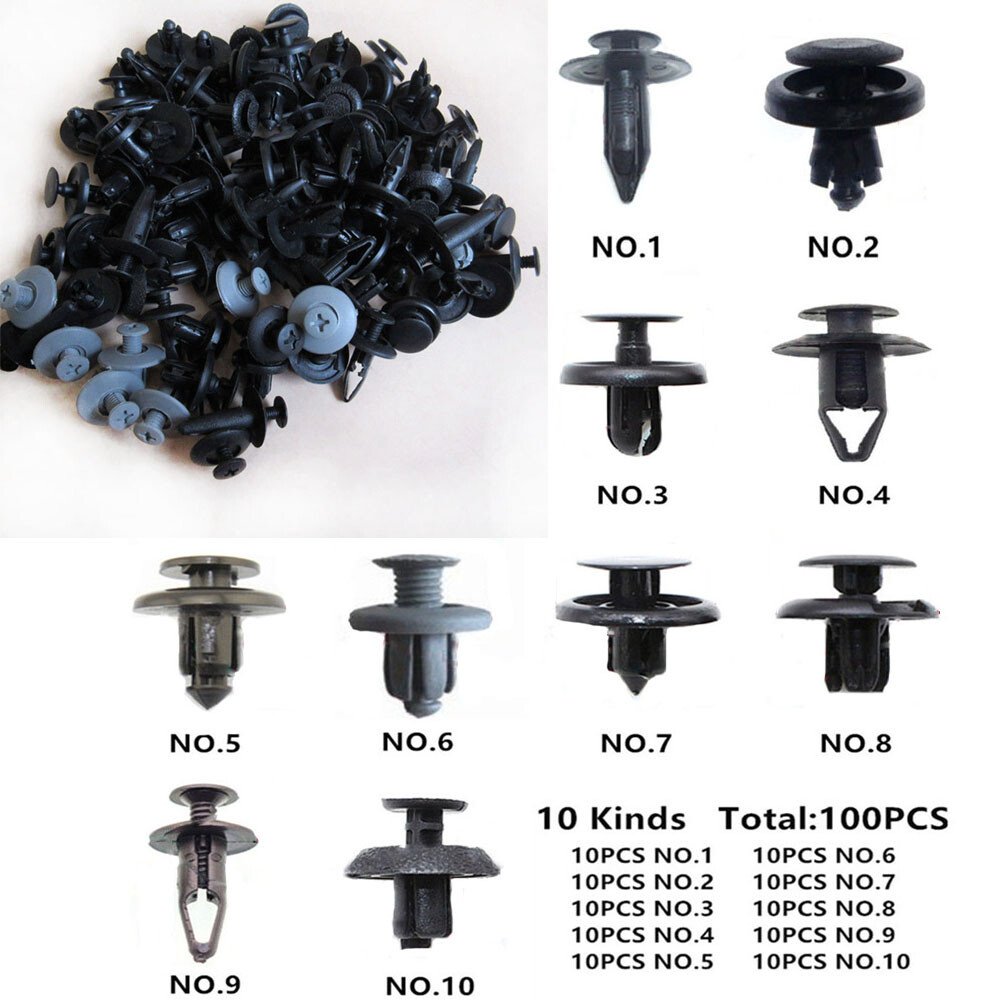 100pcs Car Fender Bumper Screw Rivet Auto POM Fastener Clips Mixed ...