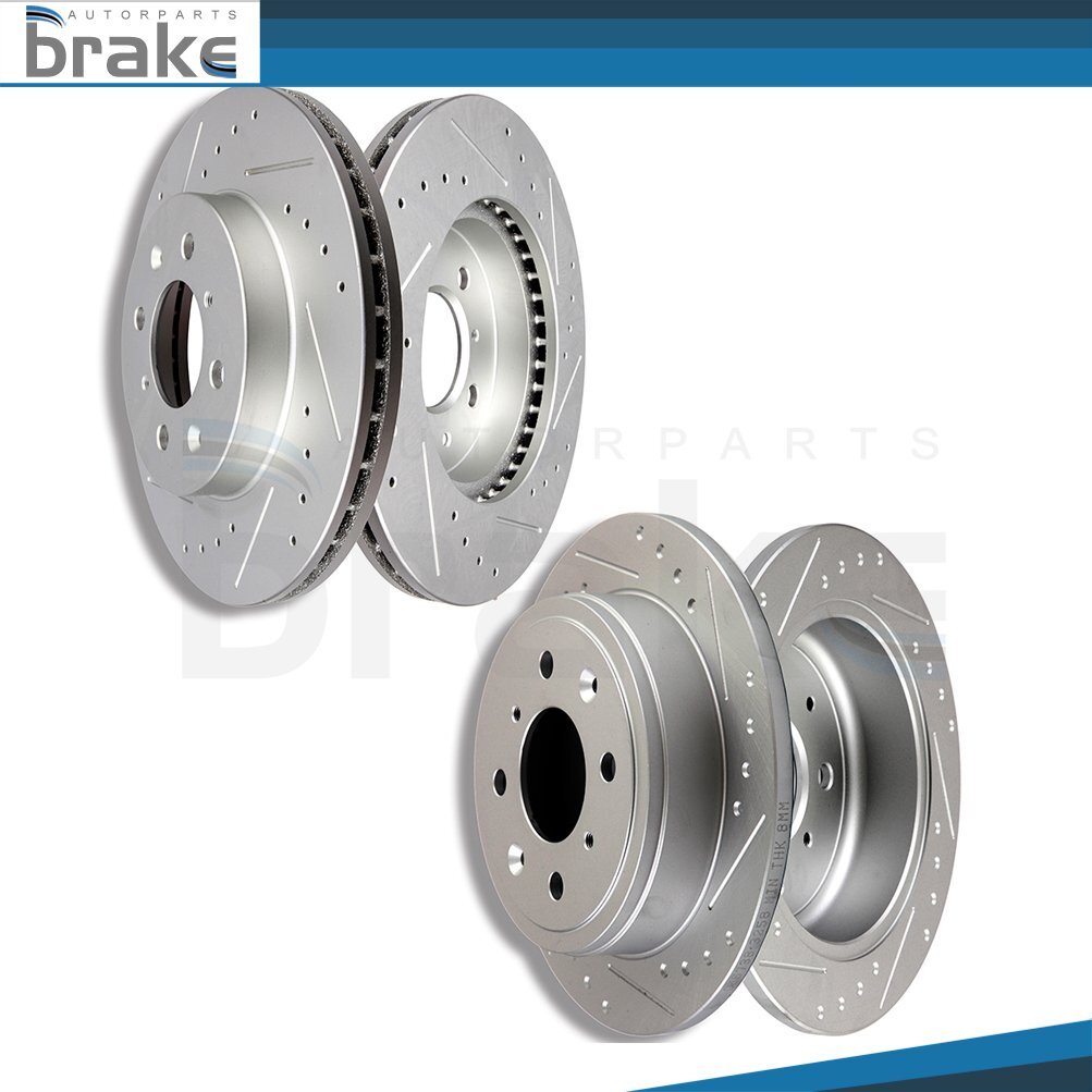 Front Rear Drilled Slotted Performance Brake Rotor For Honda Civic ...