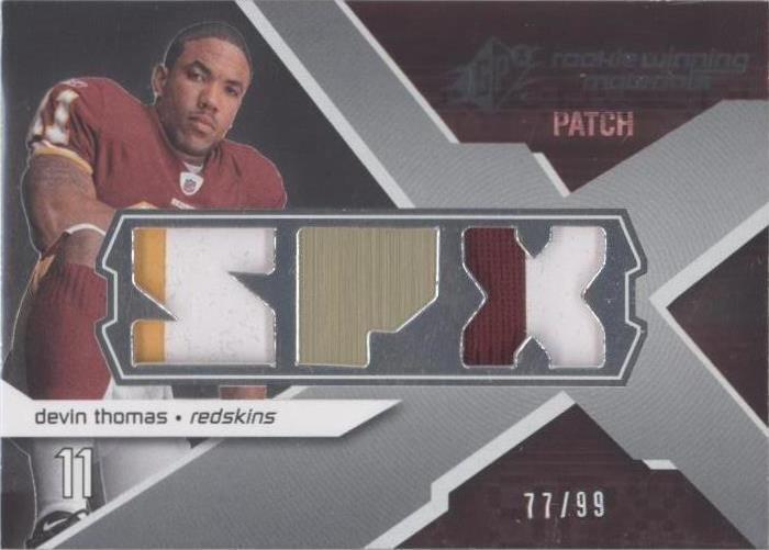 2008 SPx - Rookie Winning Materials Devin Thomas #RM-DT Dual Patch Spx ...