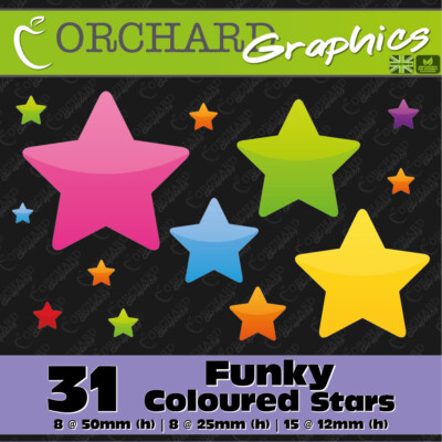 31 Funky Star Car Stickers Vinyl Decals Graphics Bedroom Wall Art ...
