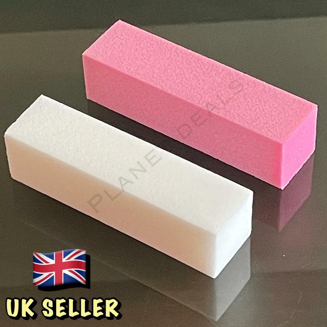 NAIL BUFFER FILE ACRYLIC 4 SIDED SANDING BLOCK WASHABLE SOFT SPONGE ...
