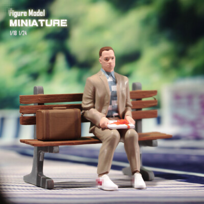1/24 Tom Hanks Gump Bench Scene Miniatures Figures Doll For Cars ...