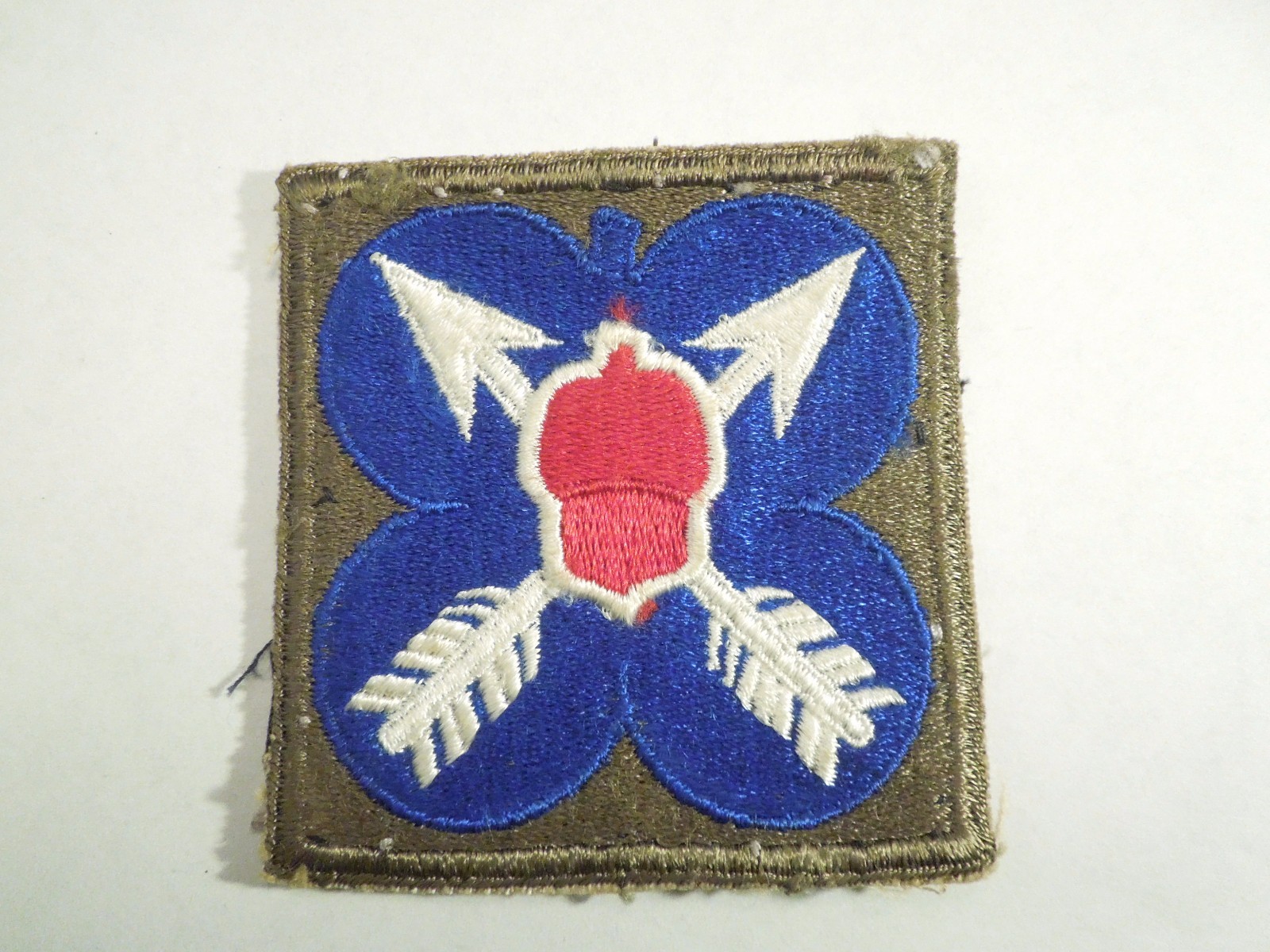 XXI 21 Corps Red Acorn with White Arrows over Blue Clover Military ...