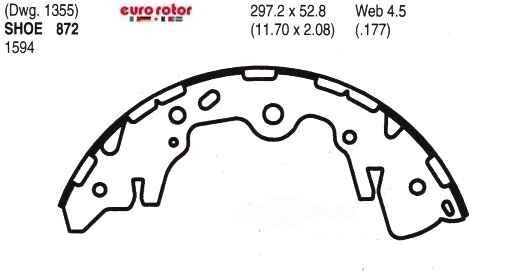 Drum Brake Shoe-100% New Eurorotor 872 fits 04-05 Kia Sedona for sale ...