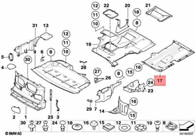 Genuine BMW E39 Sedan Driver Side Engine Splash Shield Left OEM ...