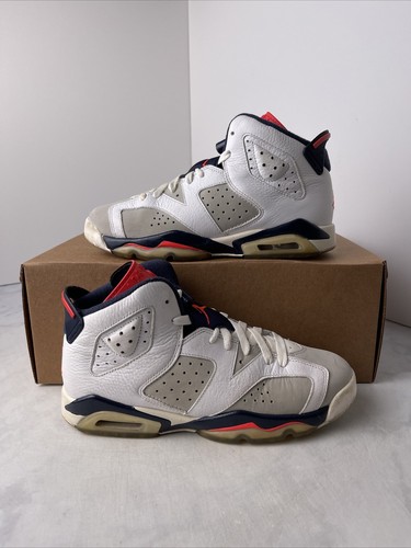 Nike Air Jordan 6 Retro Tinker size 6 GS OG VI 384665-104 White Blue | eBay