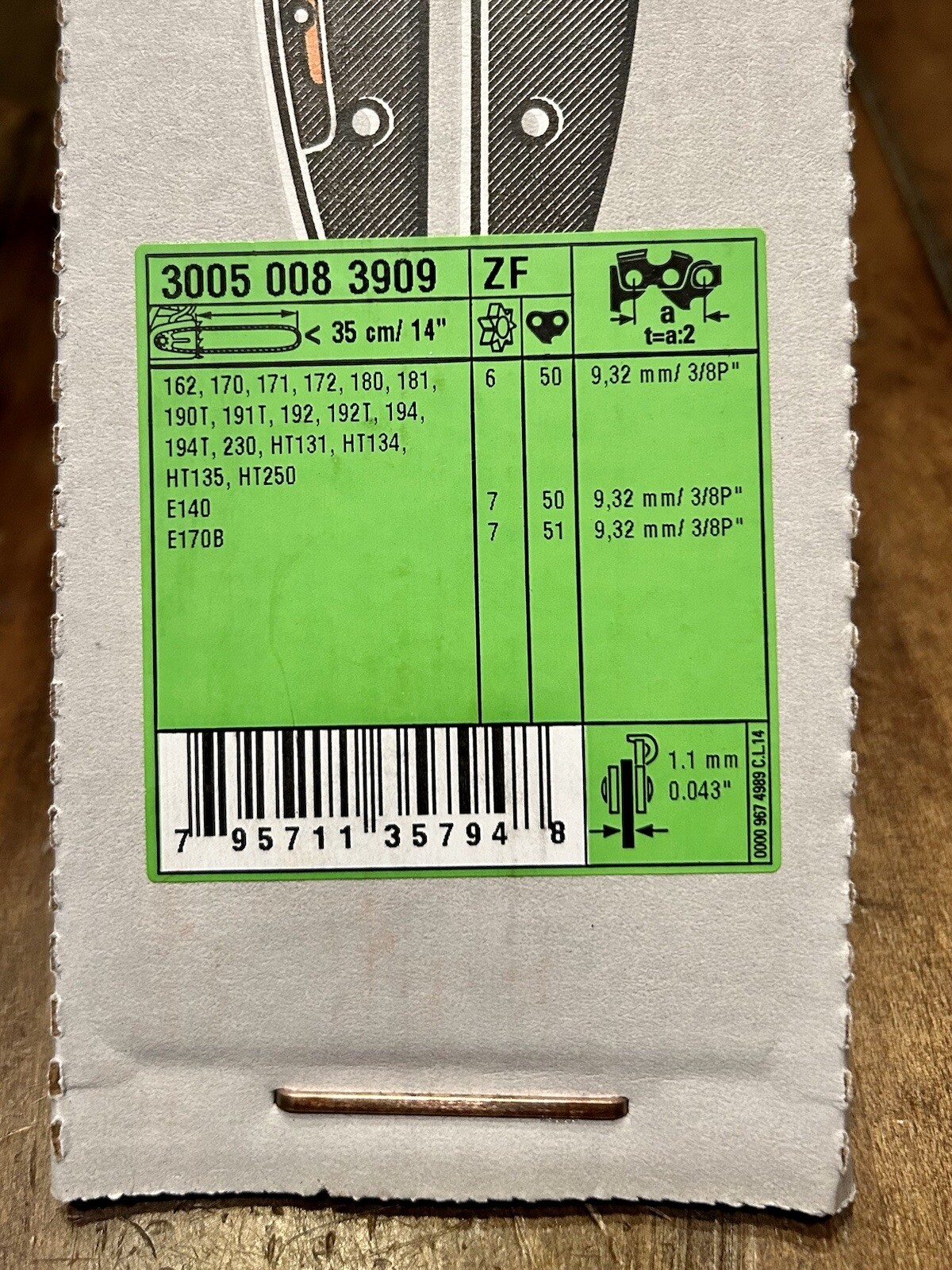 STIHL 14" Rollomatic E Mini Bar 3/8" Picco .043" 3005-008-3909 Genuine ...