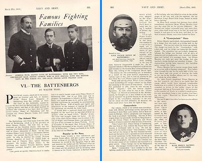 1915 WWI ~ THE BATTENBERG FAMILY ~ BIOGRAPHY PRINCE LOUIS GEORGE ...