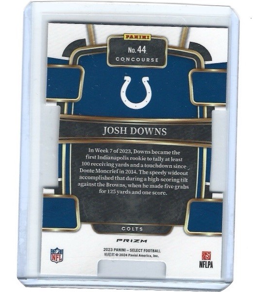 2023 Panini Select #44 Josh Downs Red and Blue Prizm Die Cut ...