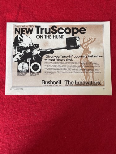 Vintage 1975 Bushnell TruScope Print Ad -Ad Only- Hunting/Gun Scopes Ad ...