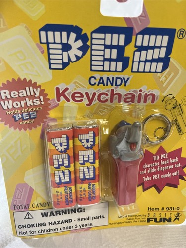 Vintage 1998 Hasbro Basic Fun Miniature Elephant Key Chain PEZ ...