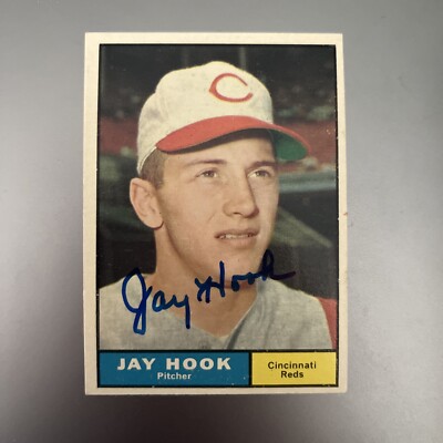 JAY HOOK 1961 TOPPS AUTOGRAPHED SIGNED AUTO BASEBALL CARD | eBay