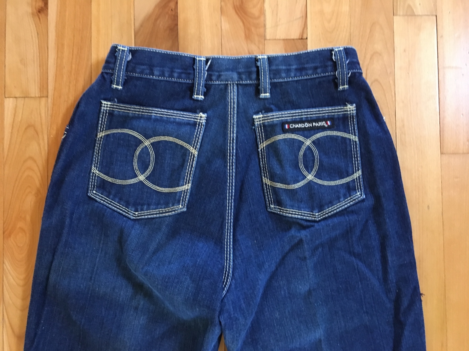 Vintage 70's CHARDON PARIS Jeans Sz 11 Unhemmed w/ 33.5 Inseam HIGH ...