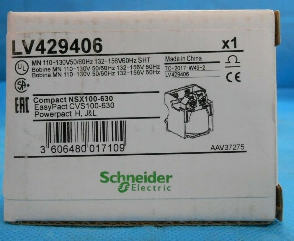 NEW SCHNEIDER ELECTRIC LV429406 MN110-130V 50/60HZ UNDER VOLTAGE ...