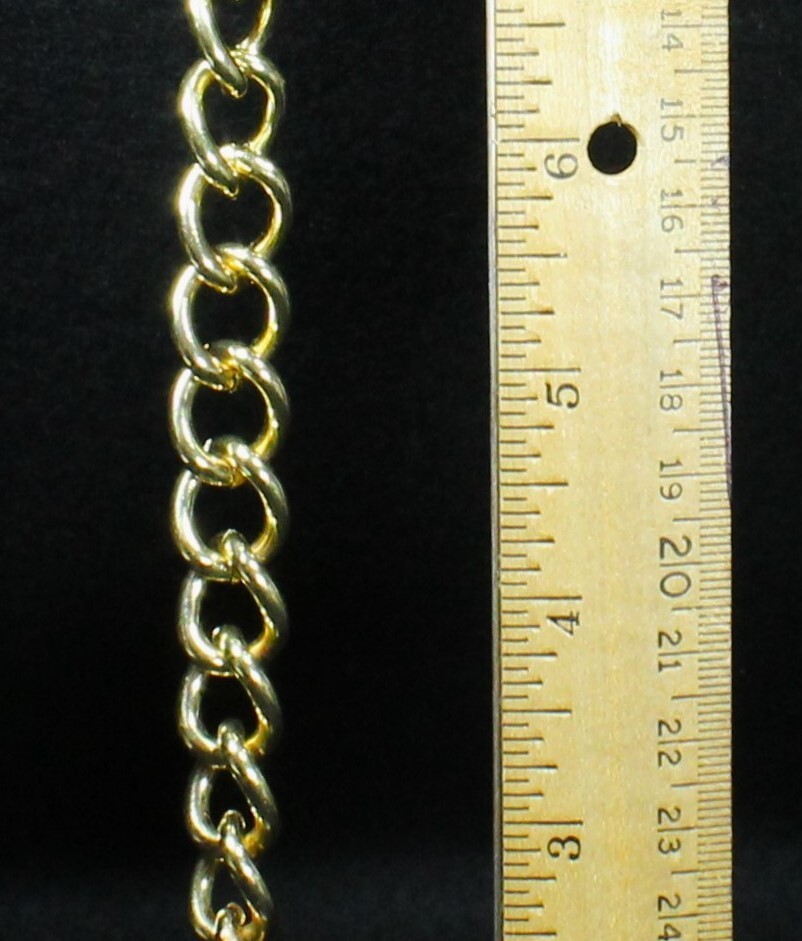 GOLD TONE HEAVY CHAIN BRACELET, 9 INCHES LONG WITH LOBSTER CLASP | eBay