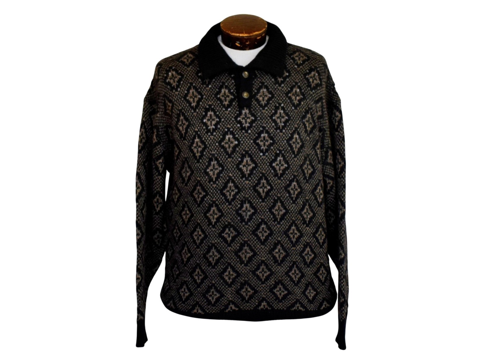 Vintage 90s Giorgio Armani Diamond Pattern Collared S… - Gem
