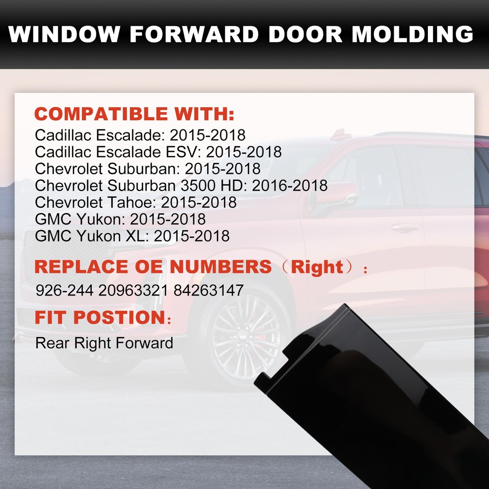 926-244 Door Applique Window Trim fits Escalade Yukon Suburban 20963321 ...