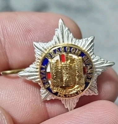 Vintage Enamel RDG ROYAL DRAGOON GUARDS MCMXCII Officers Cap Star Badge ...