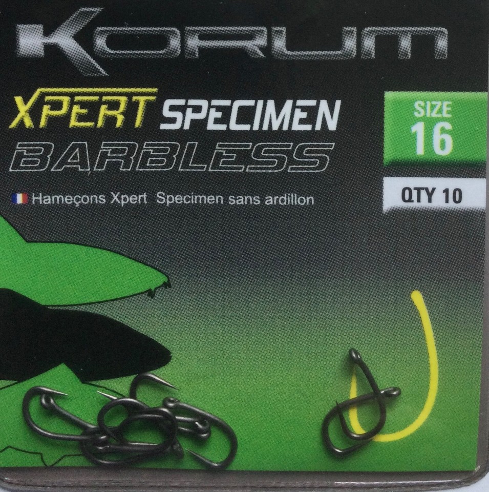 KORUM CARP XPERT SPECIMEN BARBLESS HOOKS - 10 PER PACK | eBay