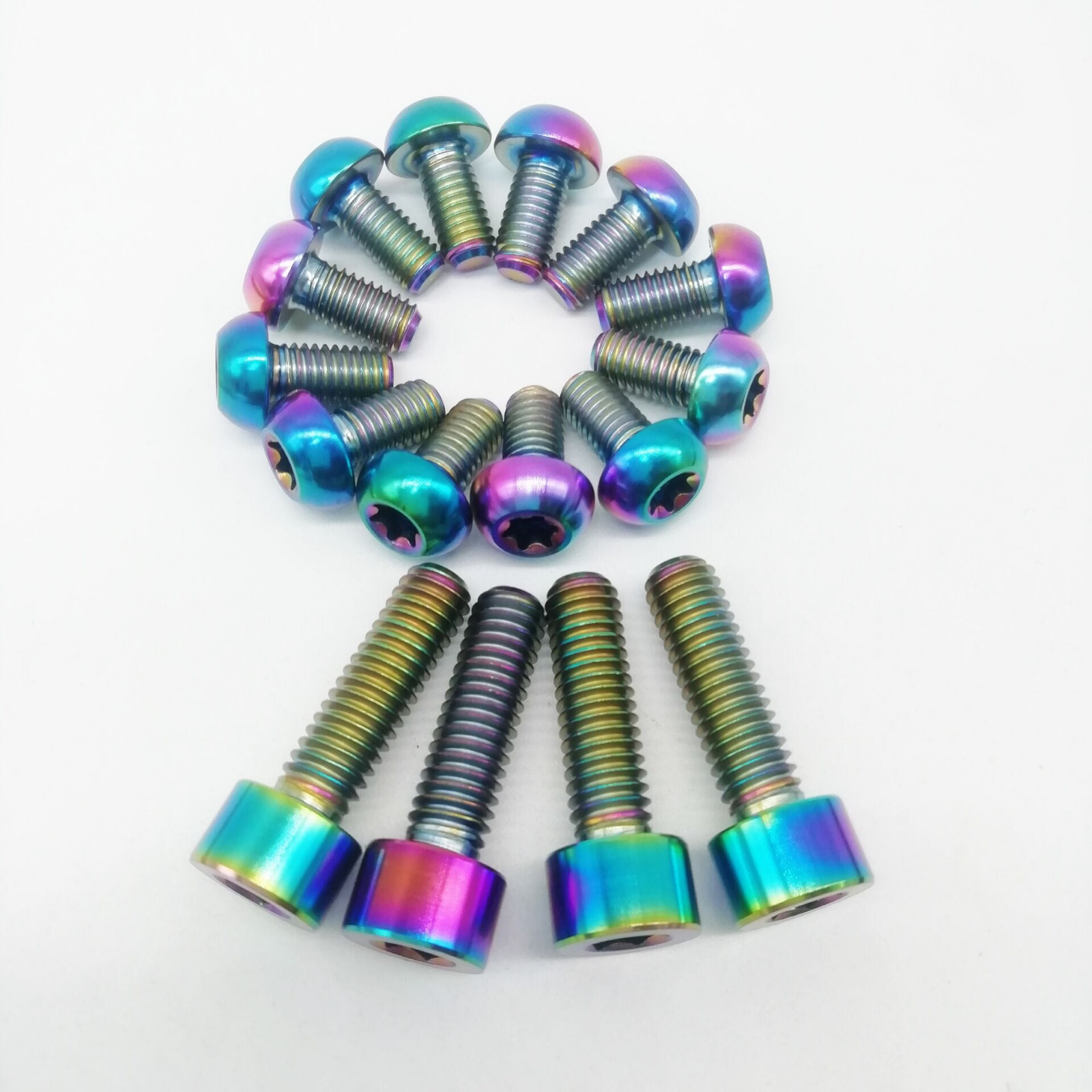 12pcs M5x10mm 4pcs M6x20mm Titanium Ti Rainbow Bolts For Disc Brake ...