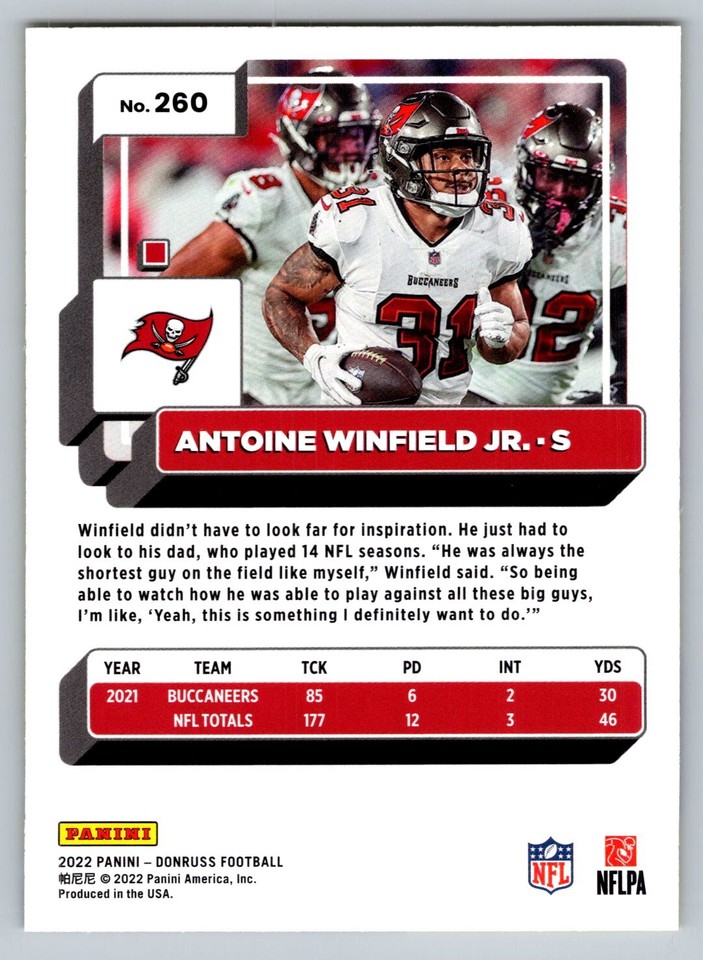 2022 Donruss #260 Antoine Winfield Jr. Yellow Press Proof | eBay