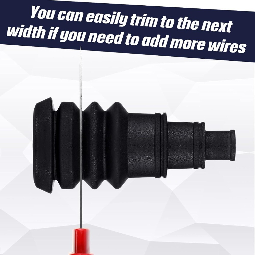 4Pcs Black Universal Firewall Boot Quick and Easy Grommets Power lines ...