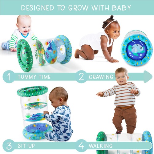 Land & Sea Inflatable Tummy Time Roller, Early Sensory & Development ...
