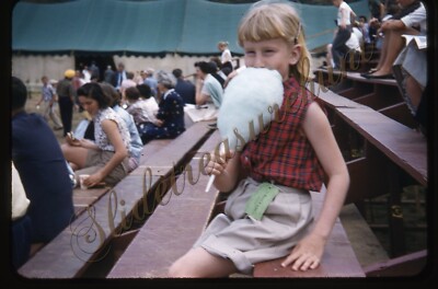 Blonde Girl Cotton Candy Bleachers Circus 35mm Slide 1950s Red Border ...