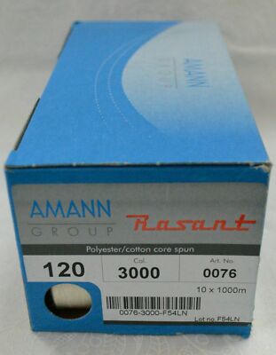 Rasant 120 Thread, Box of 10 1000m Spools, Colour 3000 IVORY (0001 ...