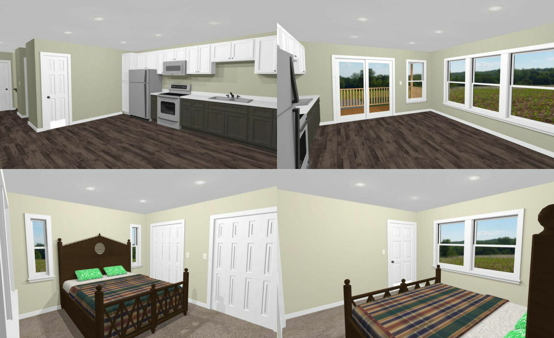 36x42 Apartment with 1-Car 1-RV Garage -- PDF Floor Plan -- 961 sqft ...