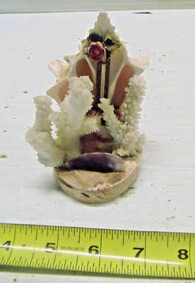 Vintage Sea Shell Tramp Art Coral Thermometer | eBay