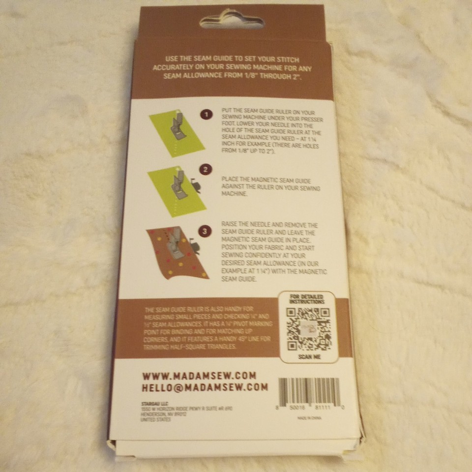 Madam Sew Seam Allowance Ruler and Magnetic Guide for Sewing | eBay