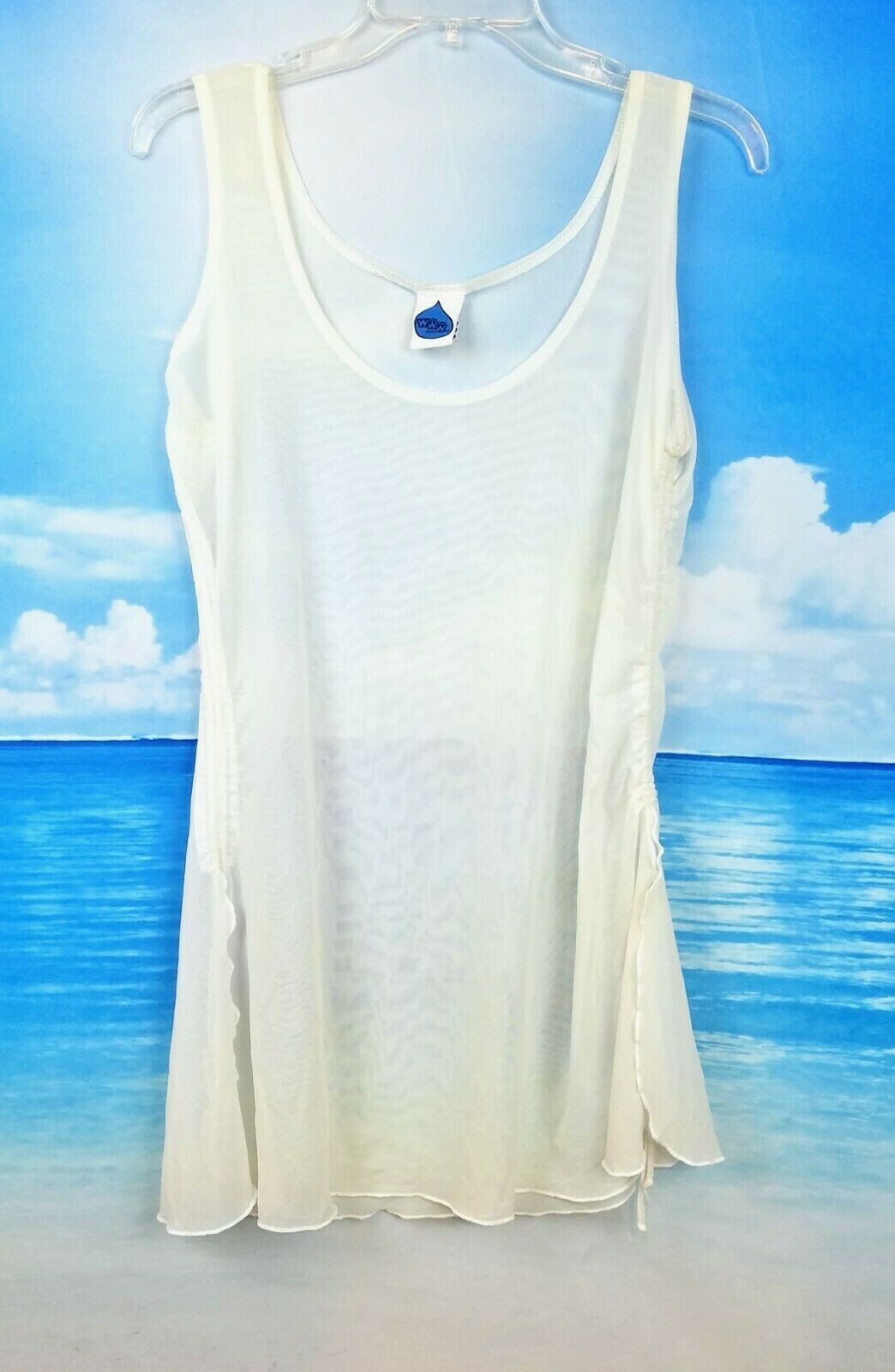 WATER WEAR Womans IVORY Sheer Bathing Swim suit COVER… - Gem