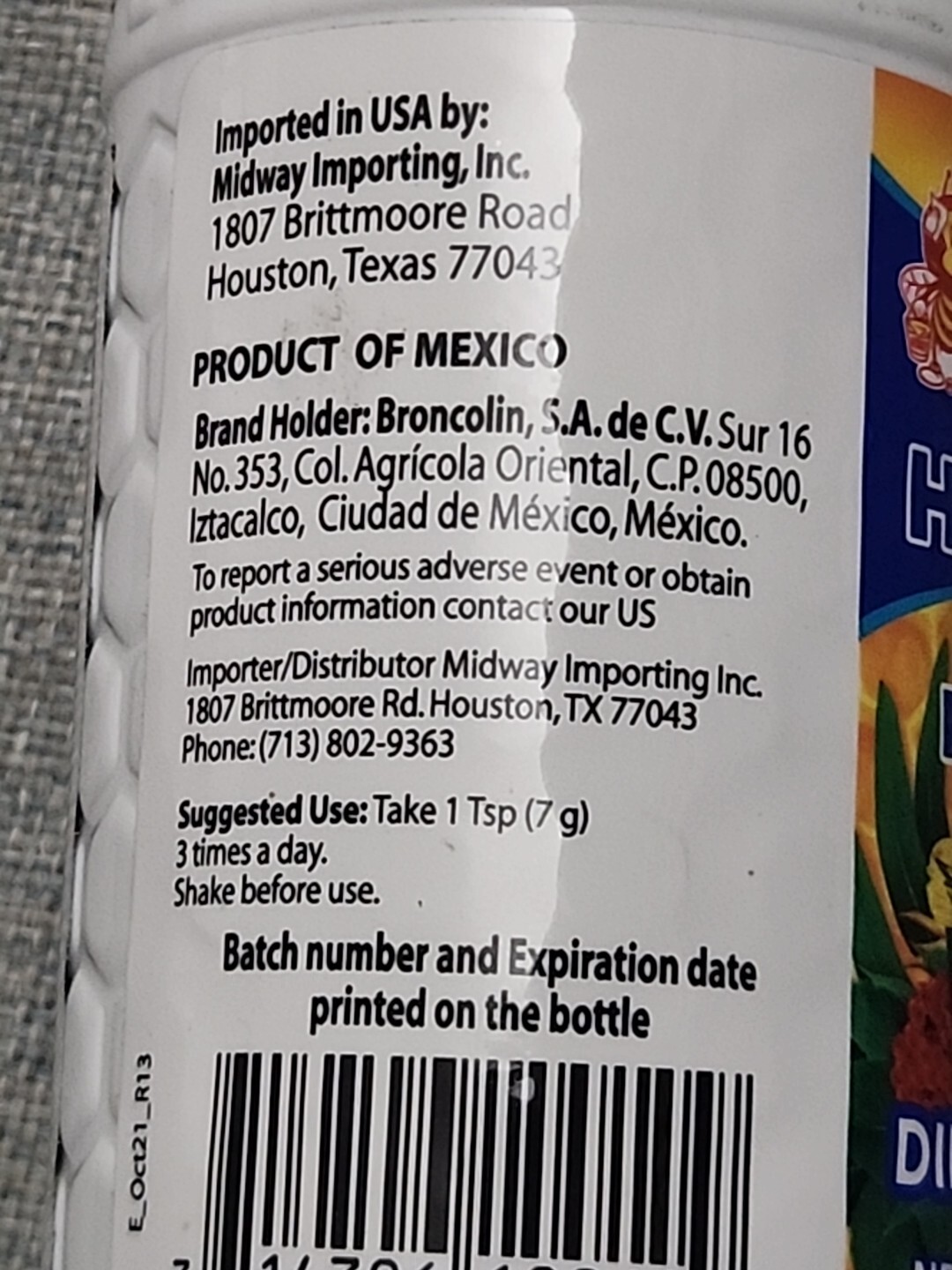 BRONCOLIN HONEY SYRUP w/ Natural Plant Extract / Jarabr de Miel 11.4 oz ...