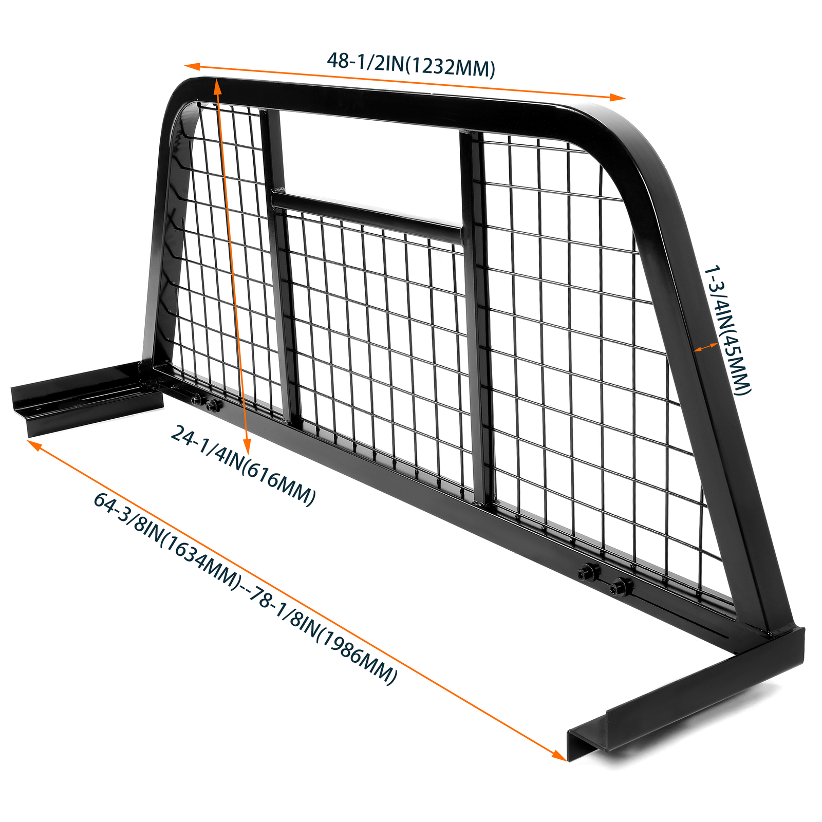 KUAFU Extendable Steel Headache Rack Universal design Fit full-size ...