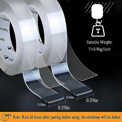 Double Sided Tape for Walls Removable Poster Tape Mount Tape Heavy Duty ...