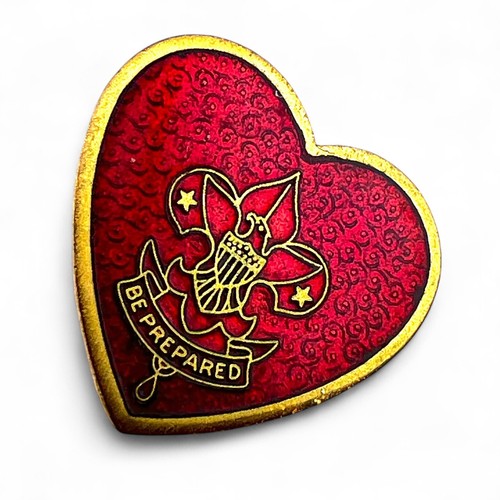 Boy Scouts Red Heart Be Prepared Lapel Pin Parent Life Rank BSA Enamel ...