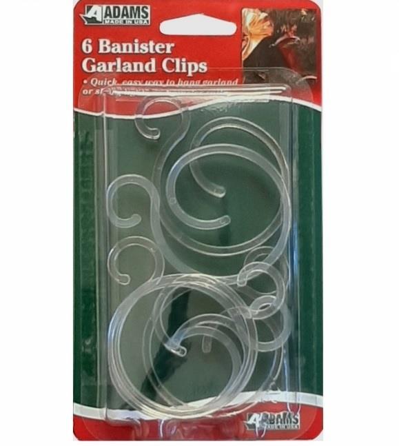 Adams Banister Garland Clips for Hanging Christmas Decorations 6 Pack ...